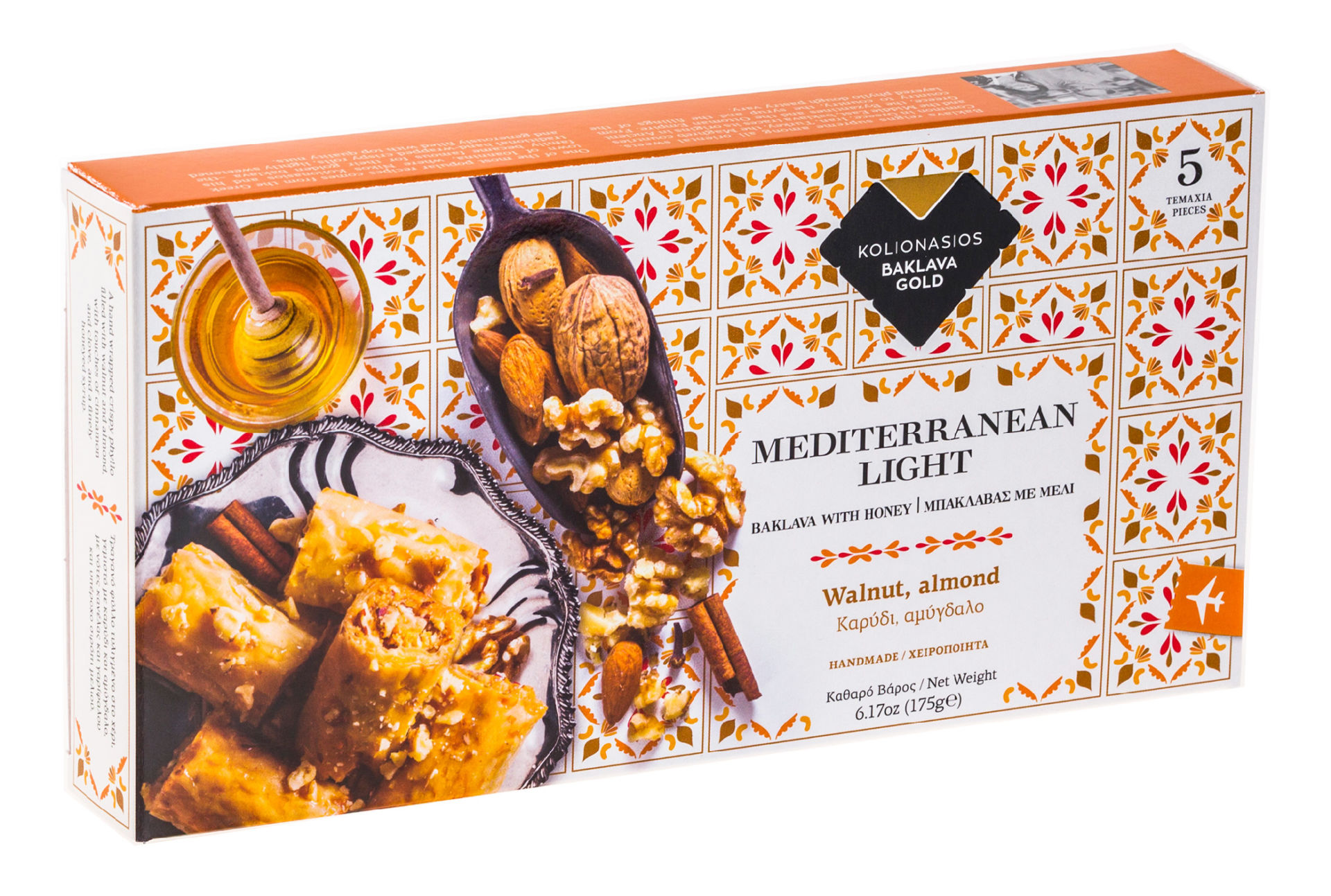 Baklava GOLD s vlašskými ořechy a mandlemi 175gr KOLIONASIOS ...