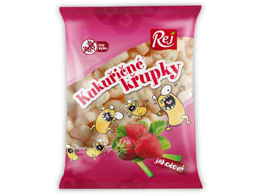 Kukuřičné křupky jahodové 90g Rej – Obchodiště.cz