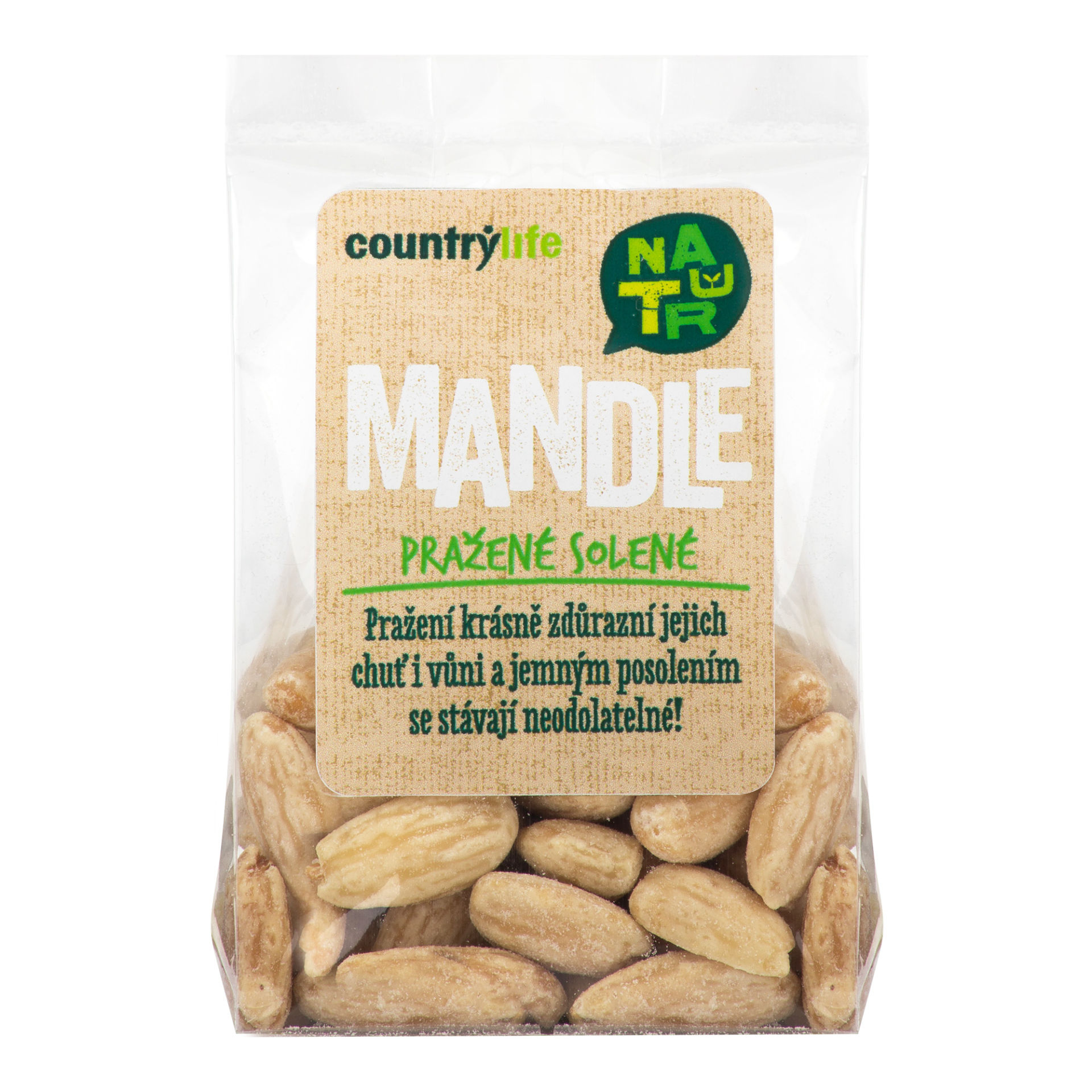 Mandle pražené solené 80 g COUNTRY LIFE – Obchodiště.cz