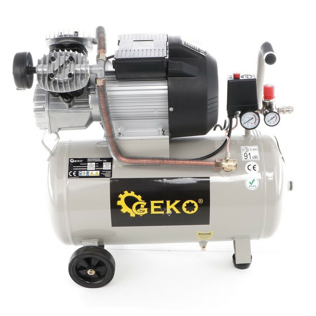 Kompresor olejový dvoupístový, 50l, GEKO – Obchodiště.cz