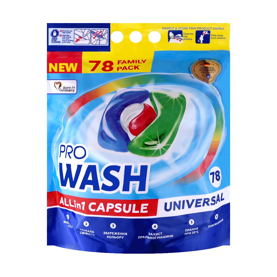 PROWASH ALL in 1 CAPSULE Prací kapsle 78ks - UNIVERSAL – Obchodiště.cz