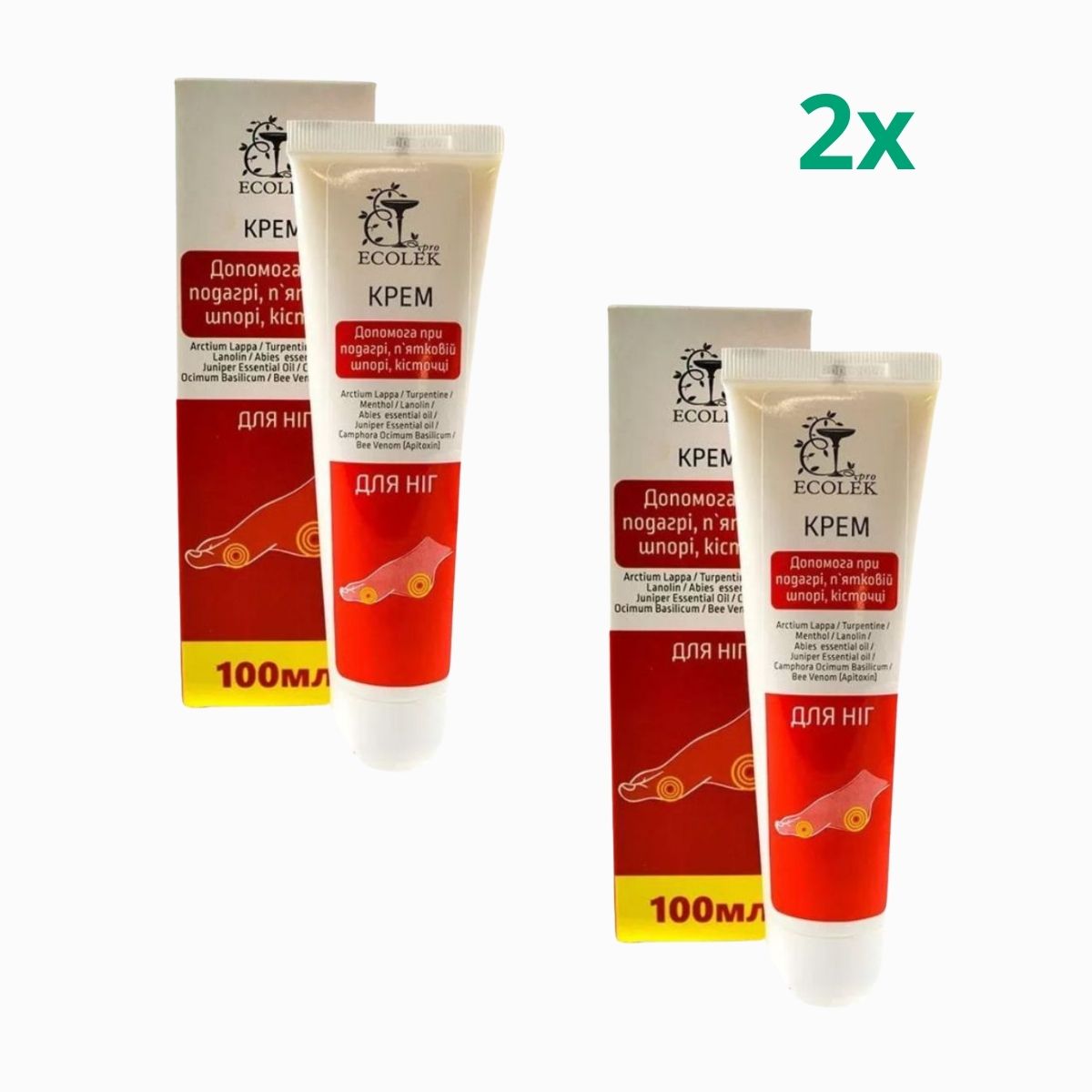 Zvýhodněný set: 2x Krém pro péči o nohy, patní ostruhy, halluxy a dnu ...